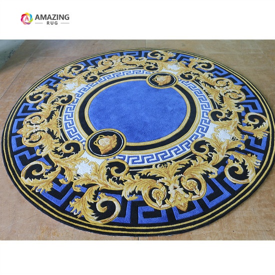 Circle Shape Commercial Use Wool Carpet Die Cut Custom Design Carpet